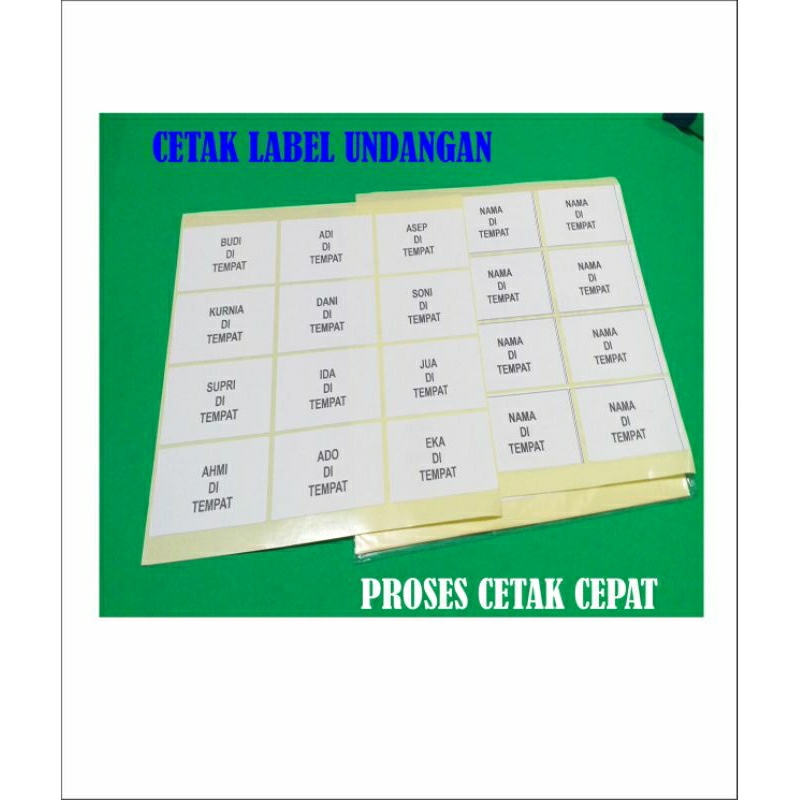 Jual cetak print label undangan 103 (isi 1 pack 120 nama undangan ...