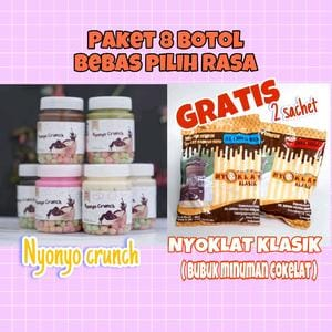 Jual Paket 8 Botol Bebas Pilih Rasa Nyonyo Crunch ( GRATIS Nyoklat ...