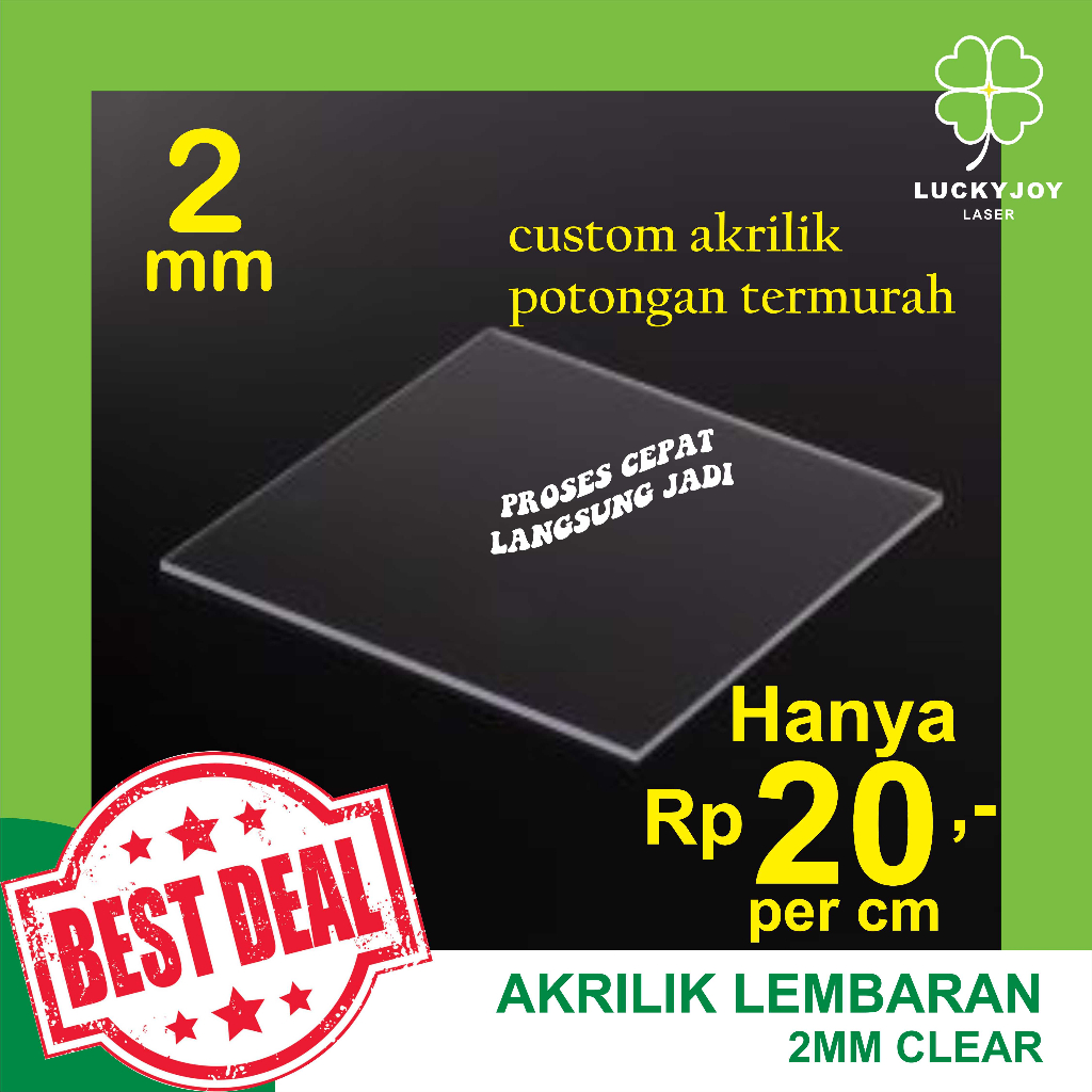 Jual Acrylic Potong Lembaran bening 2mm Rp20,- per/cm Laser akrilik Custom Clear Transparan ...