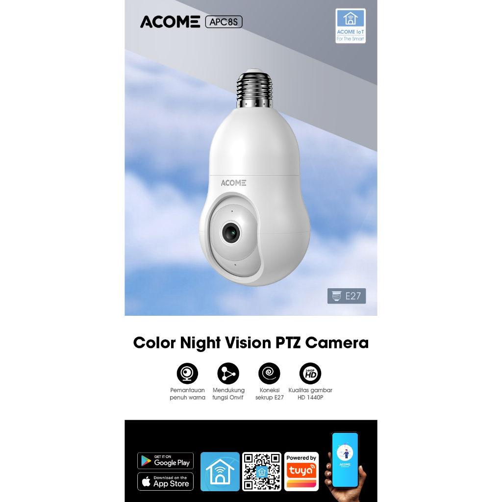 Jual ACOME IOT Wi-Fi Camera APC8S CCTV | Shopee Indonesia