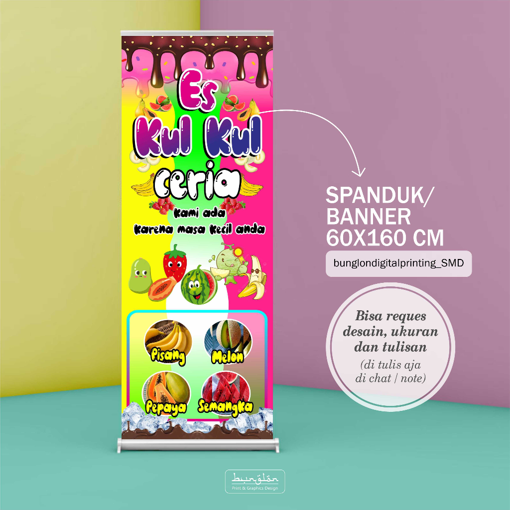Jual Size 60x160 Cm Spanduk Banner Es Kul-Kul Bisa Reques | Shopee ...