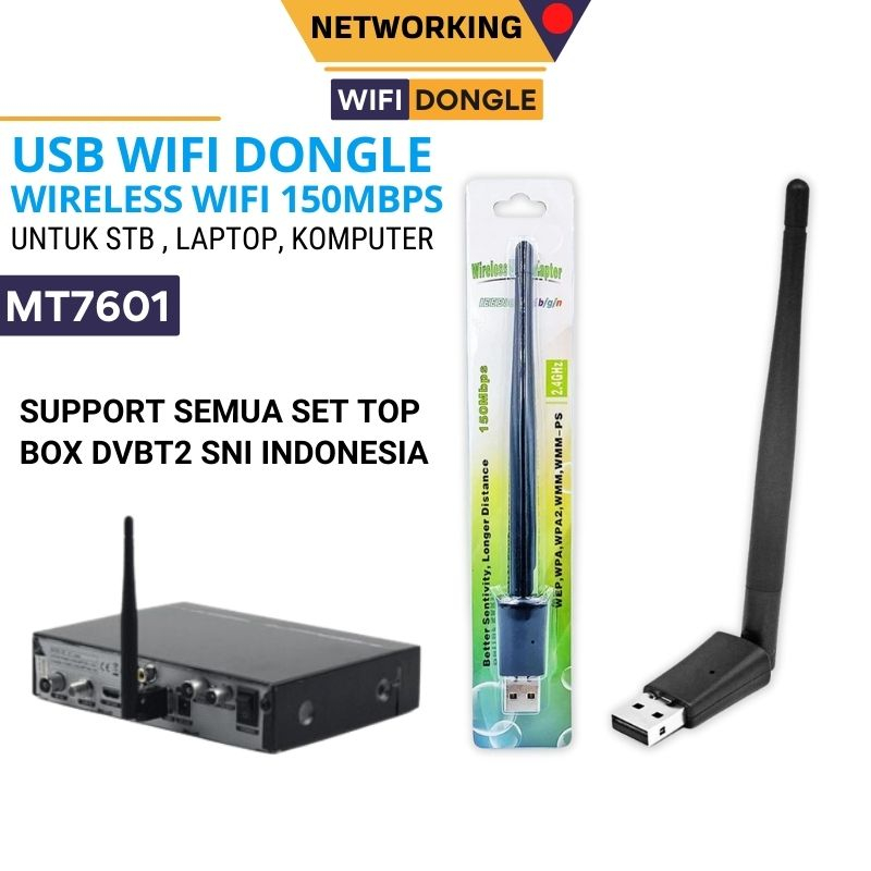 Jual Dongle Wireless Wifi MT7601 USB Wifi Receiver Untuk Set Top Box TV Digital PC dan Laptop ...