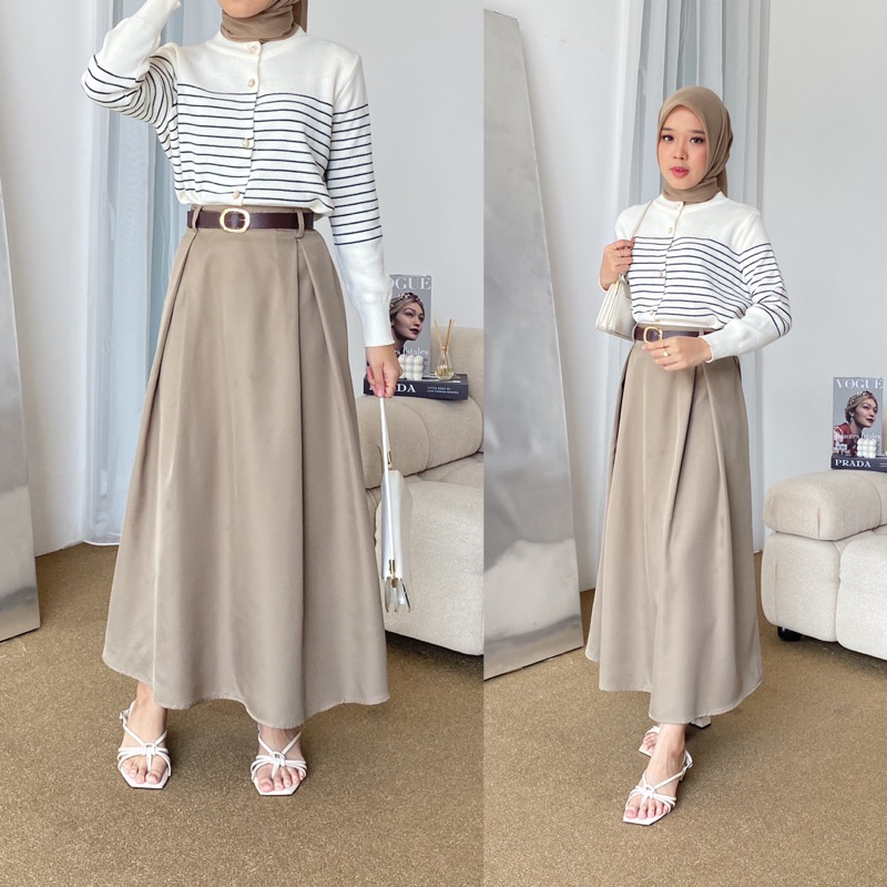 Jual ALEKA - Ruby Skirt | Rok A-Line Semi Wol | Shopee Indonesia