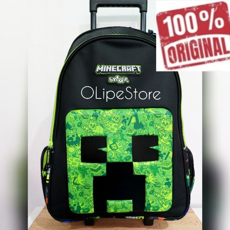 Jual SMIGGLE - Minecraft Trolley Backpack Tas Troli Trolley Smiggle | Shopee Indonesia