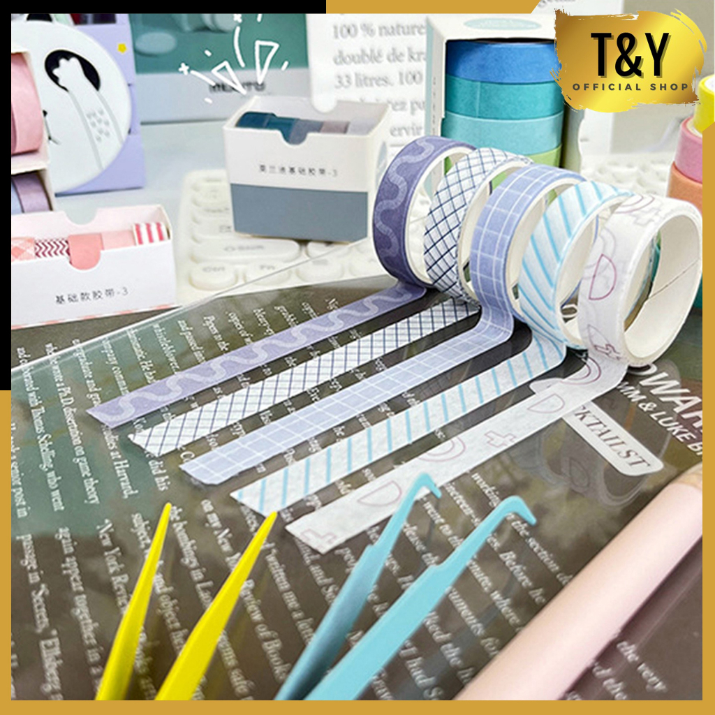 Jual T&Y Selotip Bahan Kertas Washi Warna Warni DIY Roll Masking Tape ...