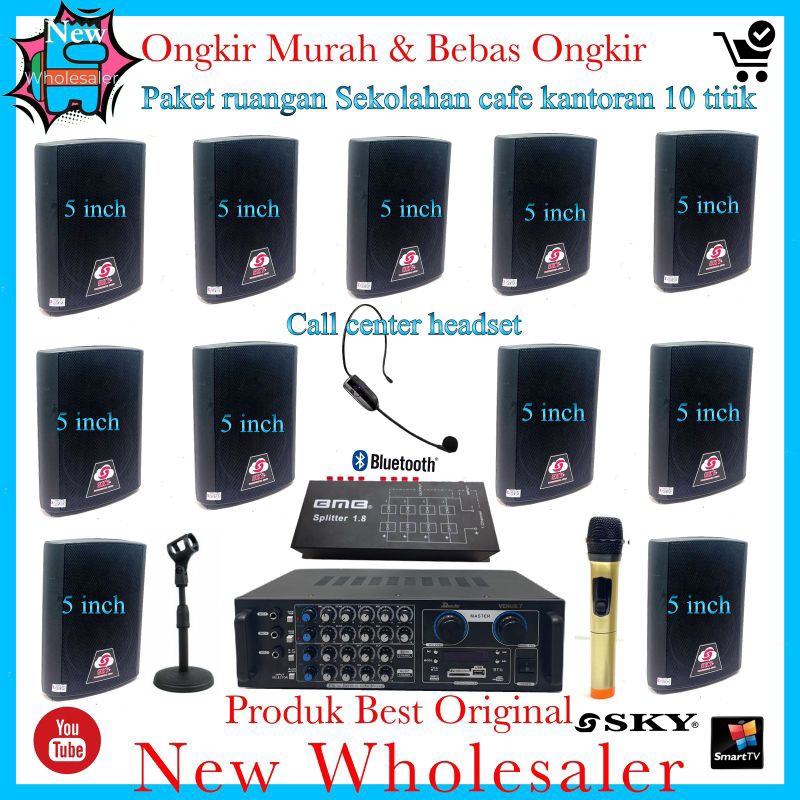 Jual paket sound Ruangan Call center 10 titik sky 5 inch original ...