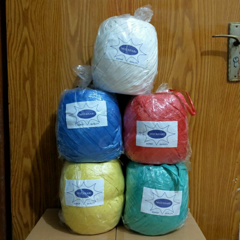 Jual tali plastik warna putih merah hijau biru kuning tali plastik ...