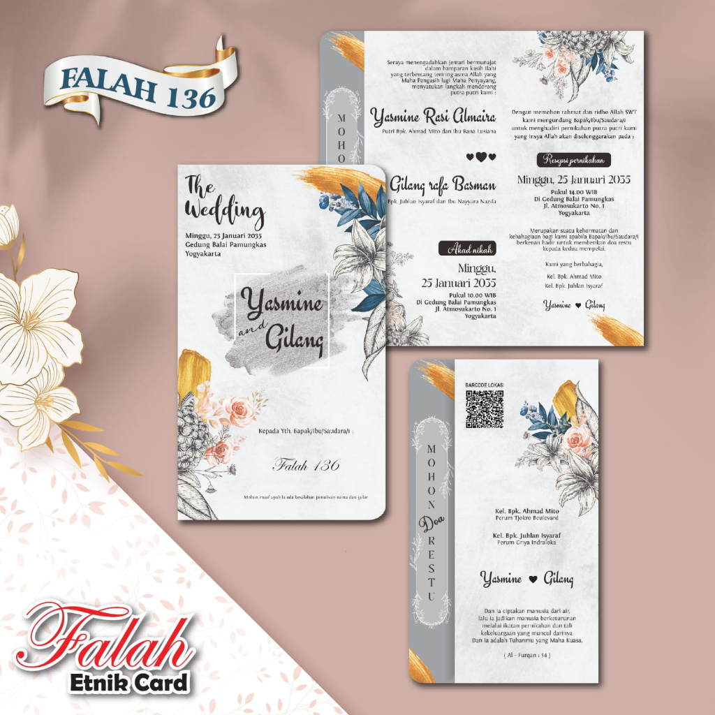 Jual FALAH 136 Blangko Undangan Pernikahan Harga Termurah Gratis File ...