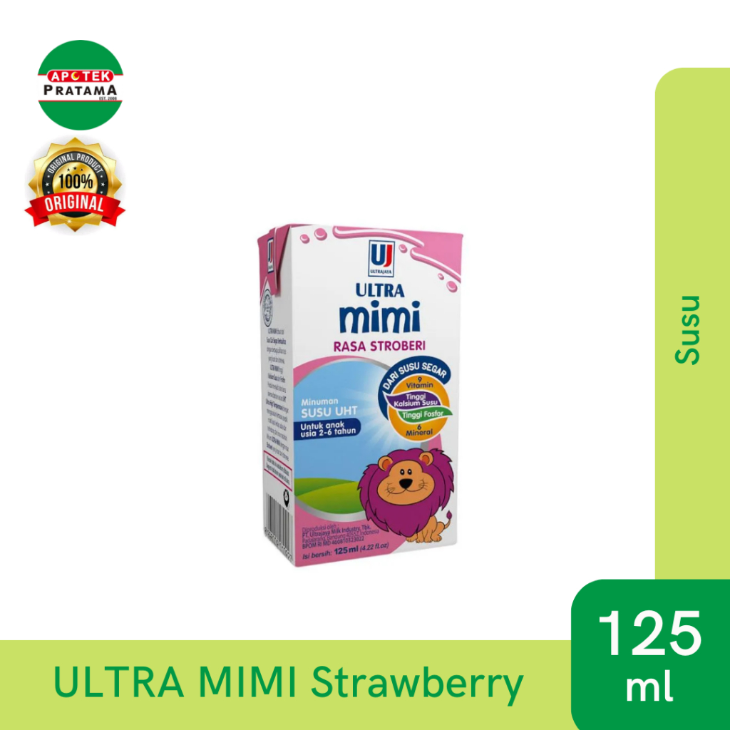 Jual ULTRA MILK MIMI STRAWBERRY 125ML | Shopee Indonesia