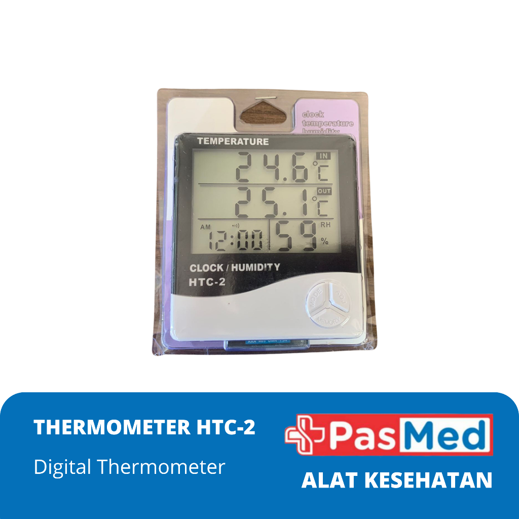 Jual PASMED | Hygrometer Termometer Ruangan Digital Jam Thermometer ...