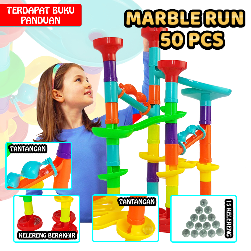 Jual Mainan Anak Marble Run DIY Pipa Pipeline Toys Set Seluncuran Bola ...