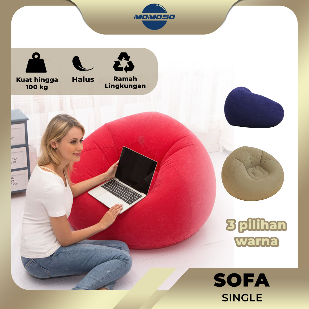 Jual MOMOSO Sofa Single Angin Bean Bag / Kursi Santai Sofa Angin Empuk ...