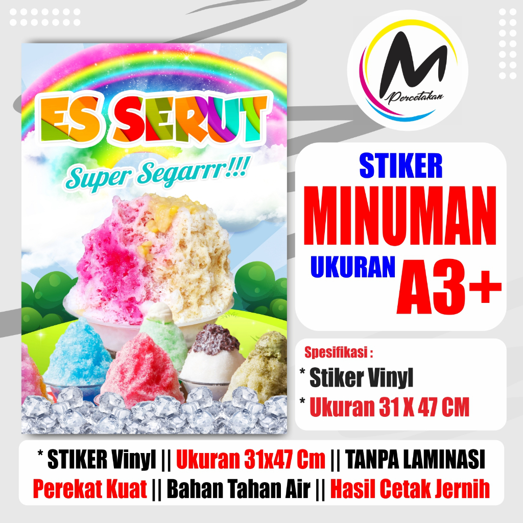 Jual Cetak Stiker Es Serut / Stiker Minuman / Stiker Es Viral / Stiker ...