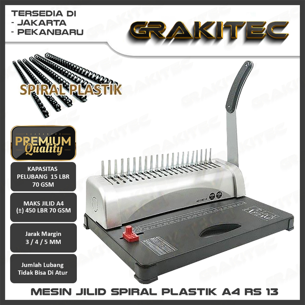 Jual MESIN JILID SPIRAL PLASTIK A4 RS 13 Grakitec | Shopee Indonesia
