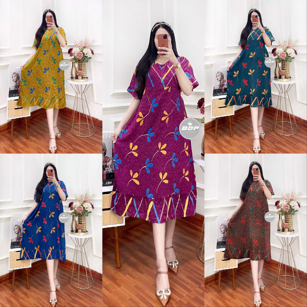 Jual Daster Maura Batik Cap Rayon Grade A Premium Busui Resleting Depan | Daster Kekinian ...