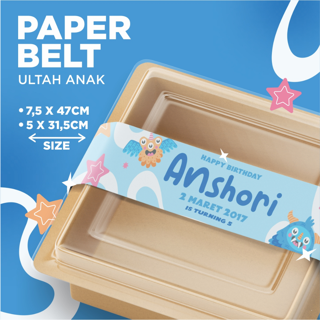 Jual PAPER BELT ULANG TAHUN CUSTOM FREE DESAIN BAHAN KILAP | Shopee ...