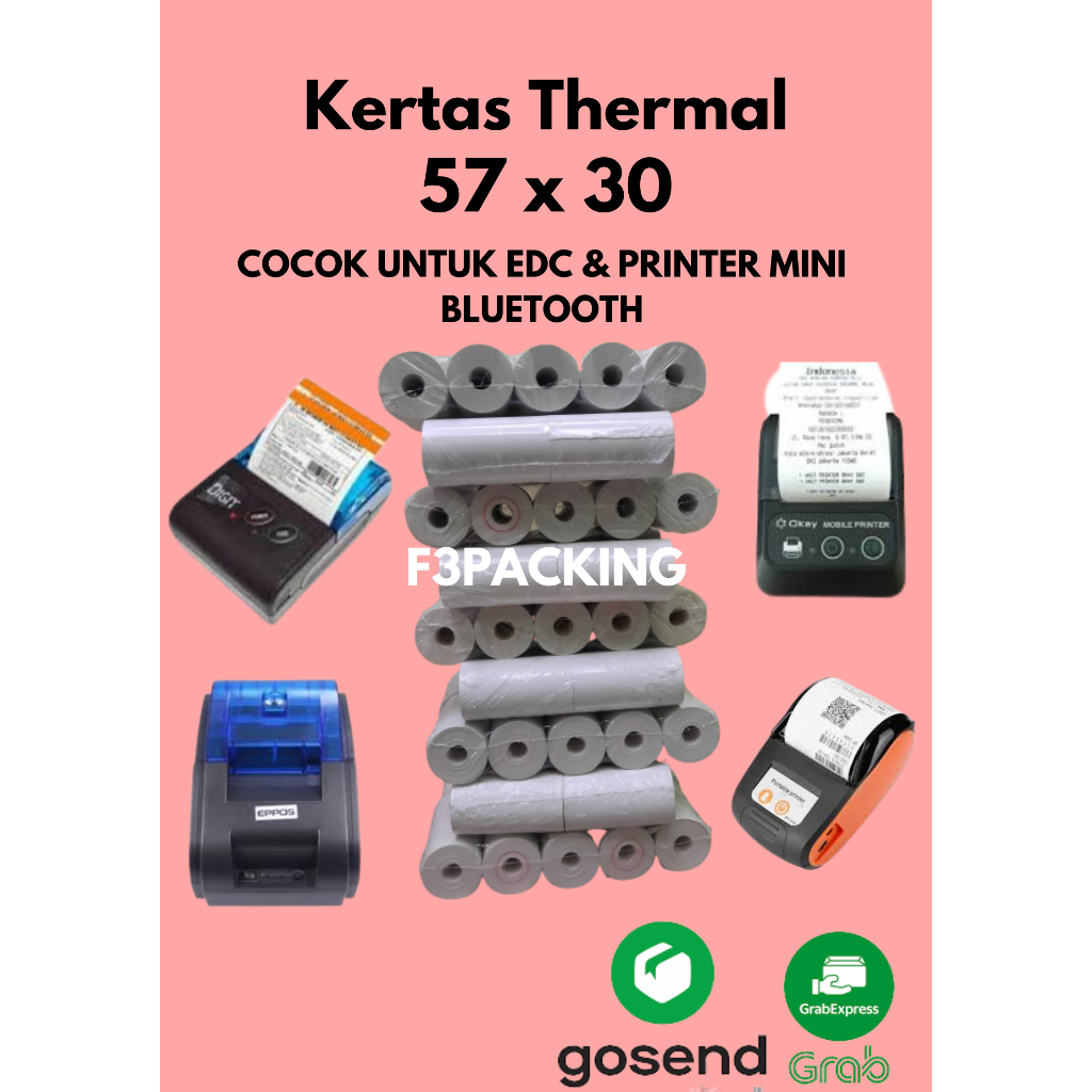 Jual Kertas Struk Thermal Roll 57x30 Termal EDC | Shopee Indonesia