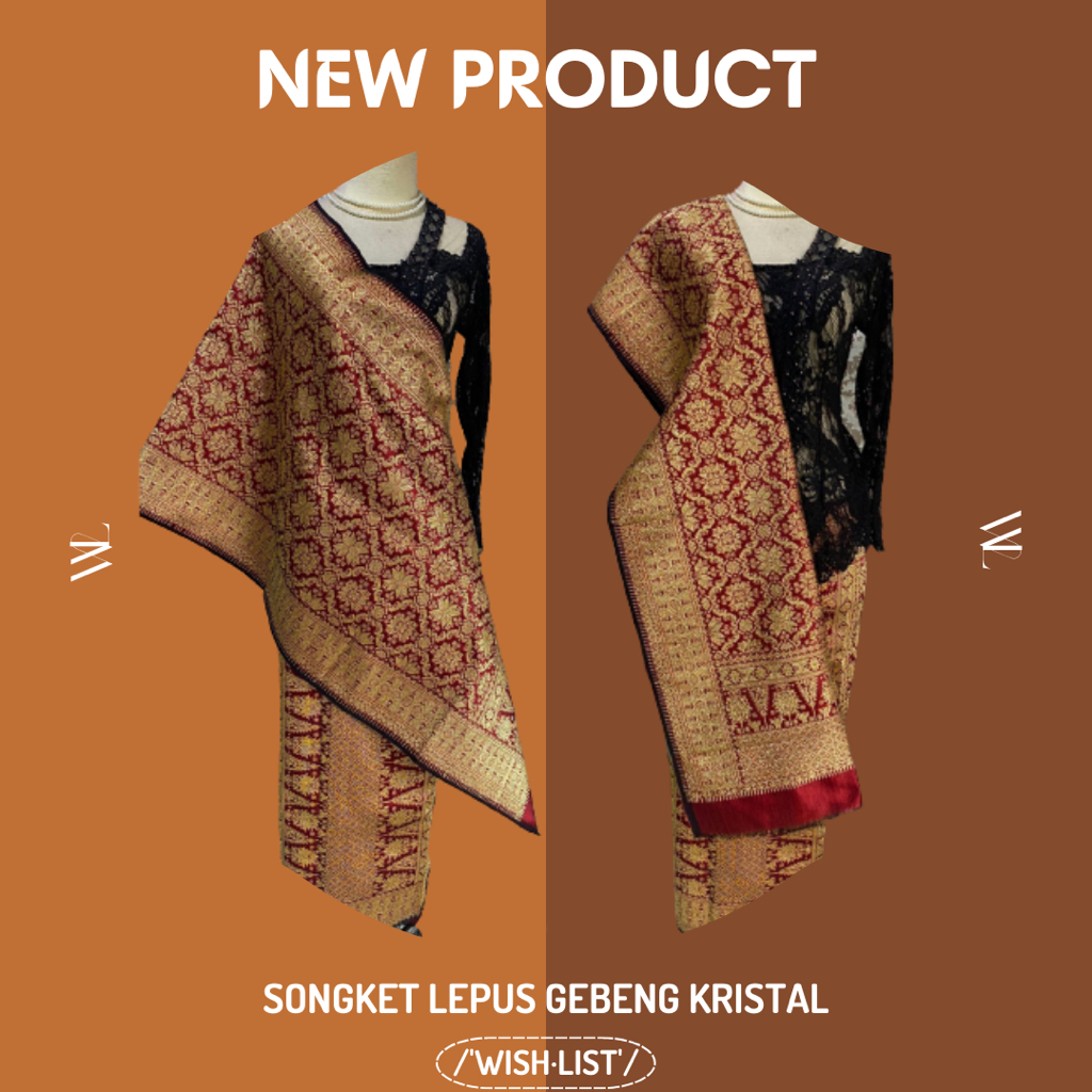 Jual Kain Tenun Bahan Tradisional LEPUS GEBENG KRISTAL Songket Kekinian Selendang Murah Ulos ...