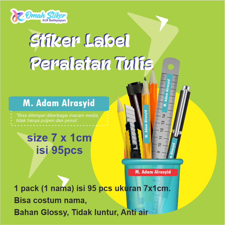 Jual Stiker Penanda Alat Tulis dan Wadah, Stiker ATK, Stiker water ...
