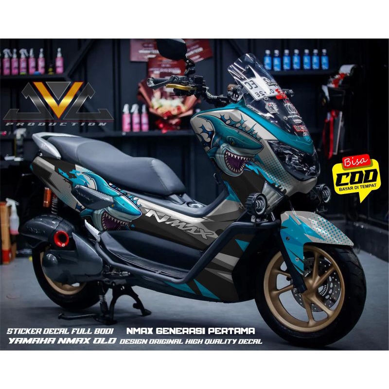 Jual Sticker Decal Nmax old FULL BODY Animasi shark blue | Shopee Indonesia