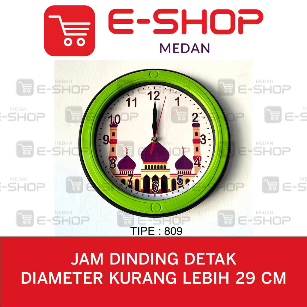 Jual Jam Dinding Detak / Silent ( Sweeping ) Gambar Polos Hitam / Putih ...