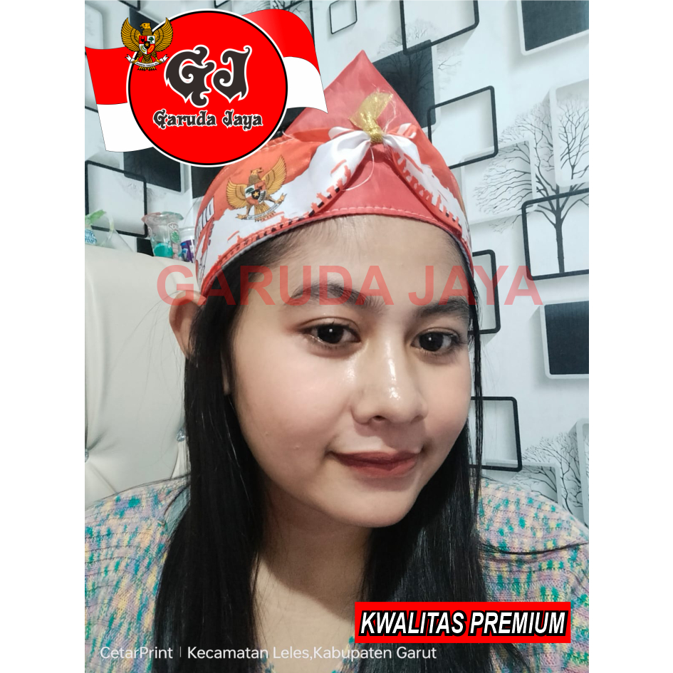Jual iket merah putih / iket kepala merah putih /iket 3d printing ...