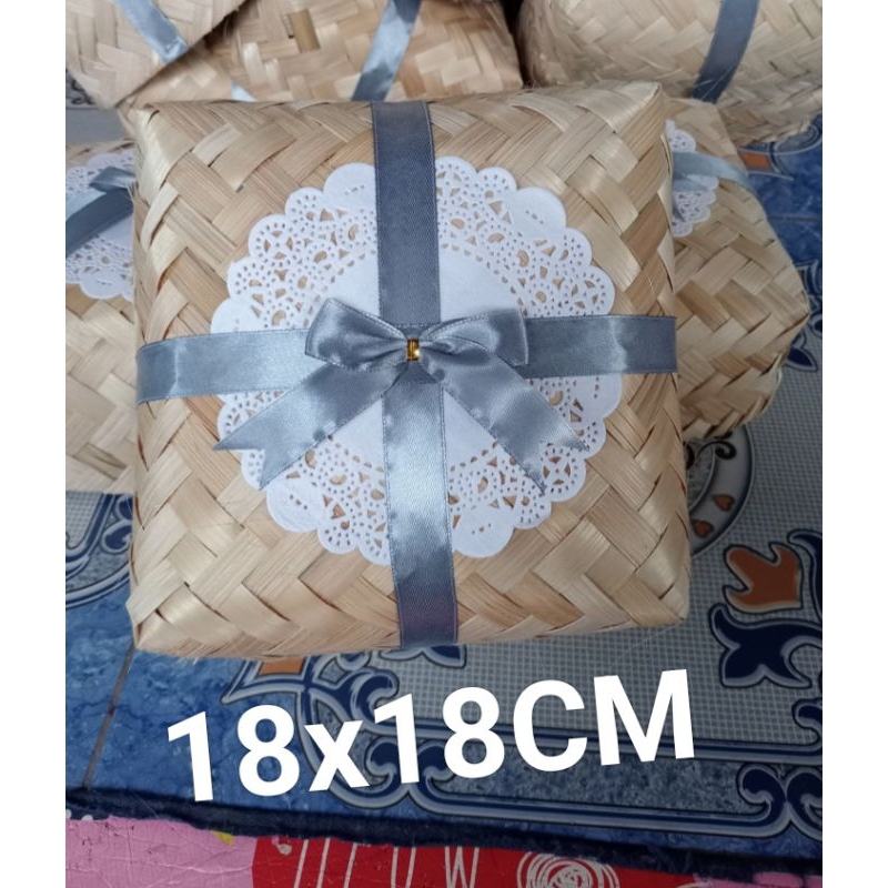 Jual besek bambu 1psang fulset(free pita+renda)/besek hajatan/besek ...