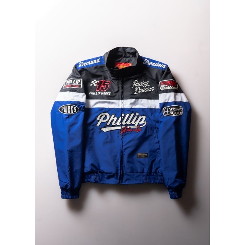 Jual JAKET PHILLIPWORKS SPEED RIDER RACING BLUE ORIGINAL PHILLIP WORKS ...