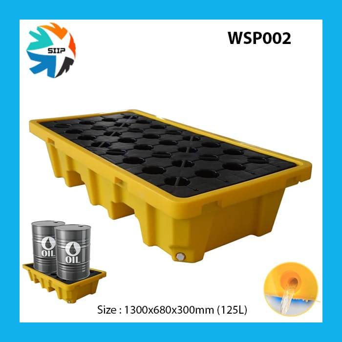 Jual Spill Pallet 2 drum 120L. pallet untuk tampungan cairan/oli spil ...
