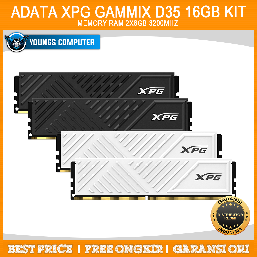 Jual RAM ADATA XPG GAMMIX D35 16GB KIT 3200MHz (2x8GB) White / Grey ...