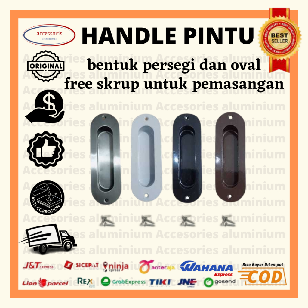 Jual Handle Comen Oval Sliding Door / Handle Tanam | Shopee Indonesia
