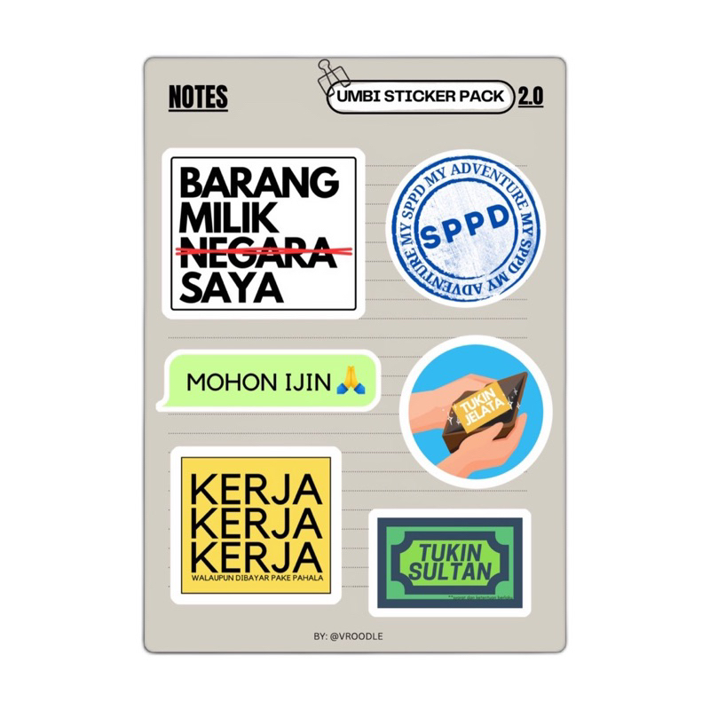Jual UMBI STICKER PACK 2.0 / STIKER ASN PNS / STIKER DECO LAPTOP HP ...