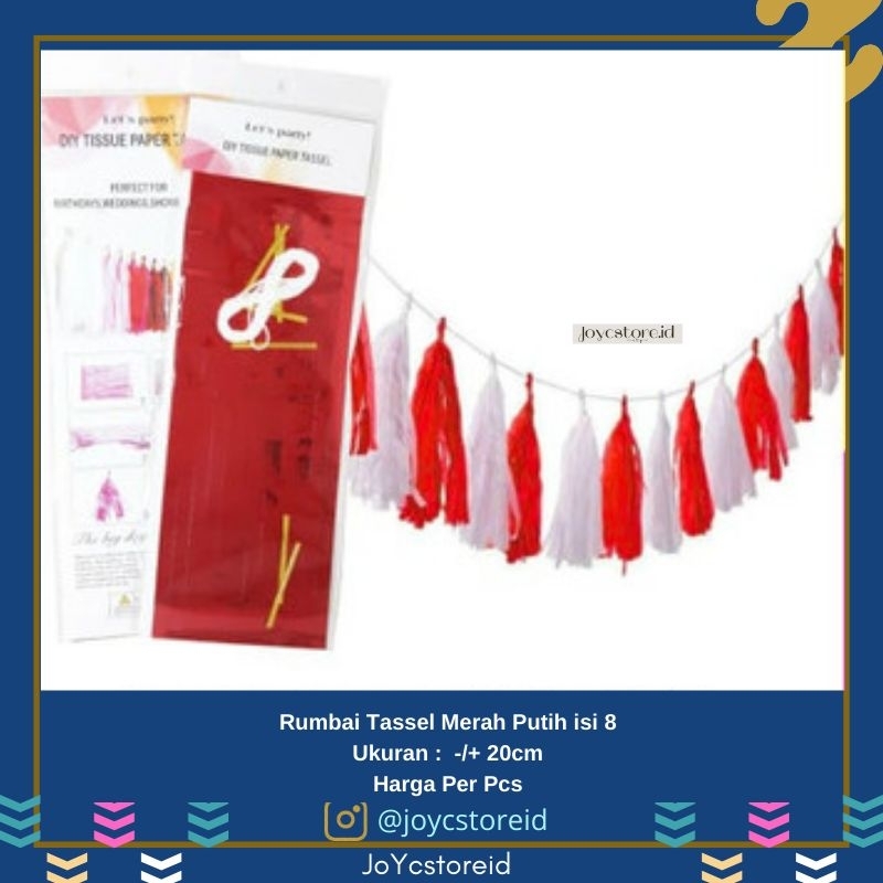 Jual Rumbai Tassel Merah Putih | Garland Merah Putih | Tassel Merah ...