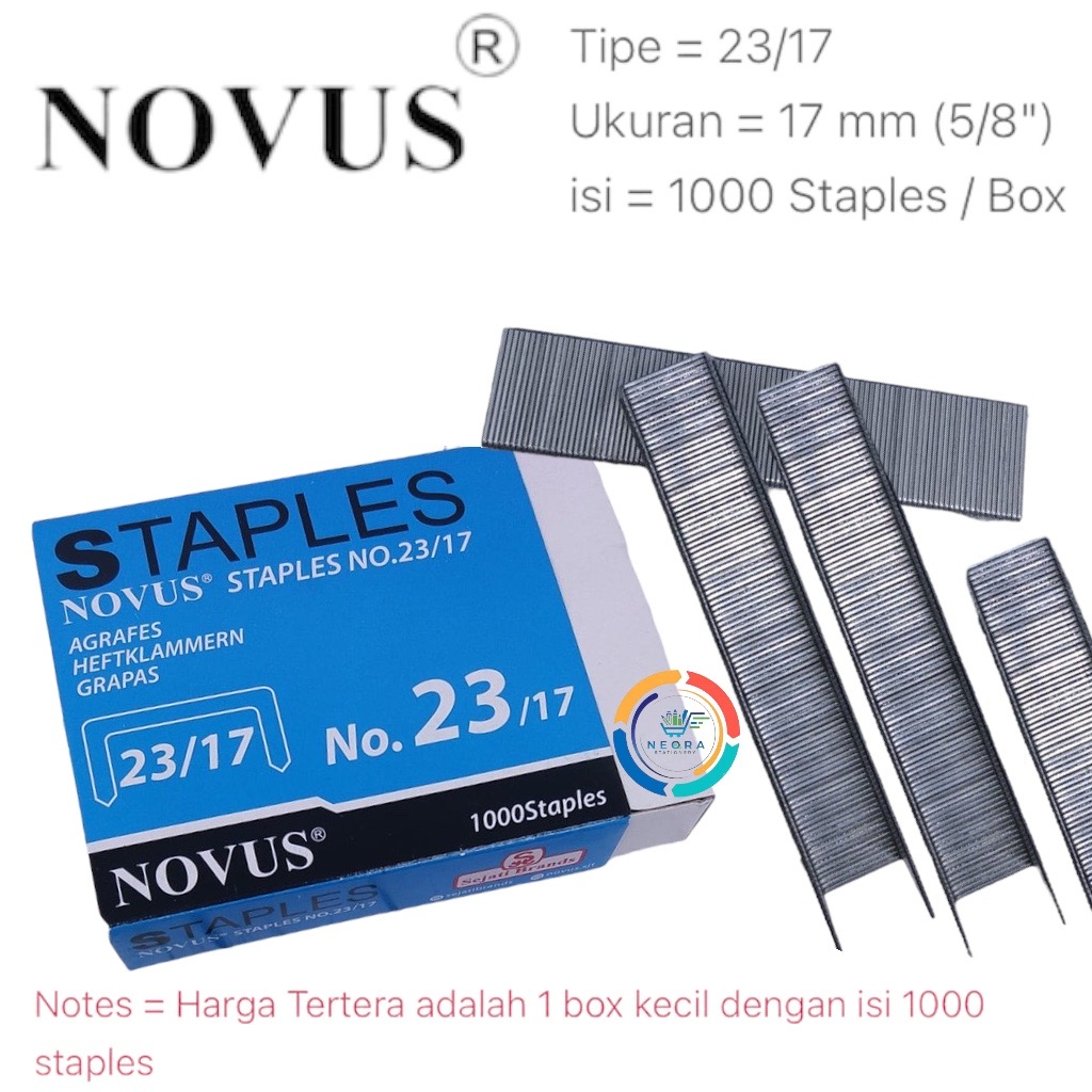 Jual Novus Isi Stapler Jilid 23/17 | Staples 17 mm | Shopee Indonesia