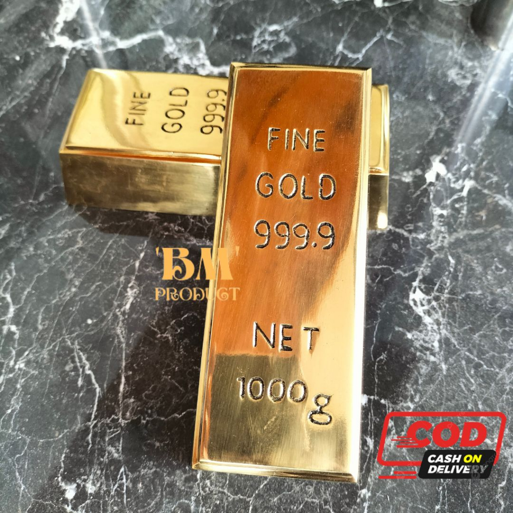 Jual Miniatur Emas Batangan 1000 Gram / 1Kg Miniatur Emas Kuningan ...
