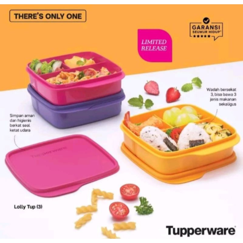 Jual lolly tup tupperware kotak bekal makan sekat tupperware | Shopee ...