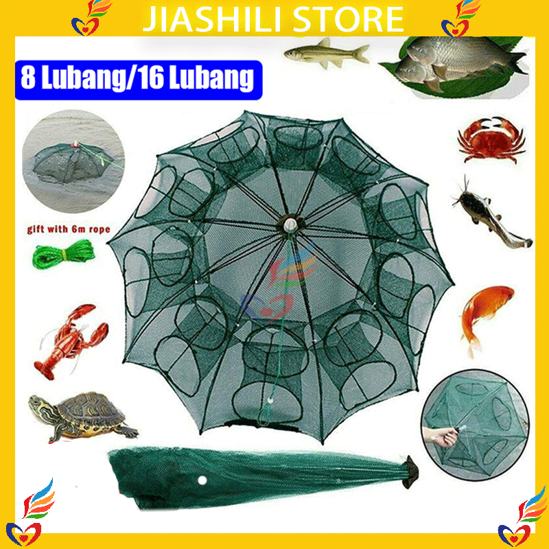 Jual Jiashili Perangkap Bubu Payung 16 Lubang Alat Jaring Pancing Jala ...