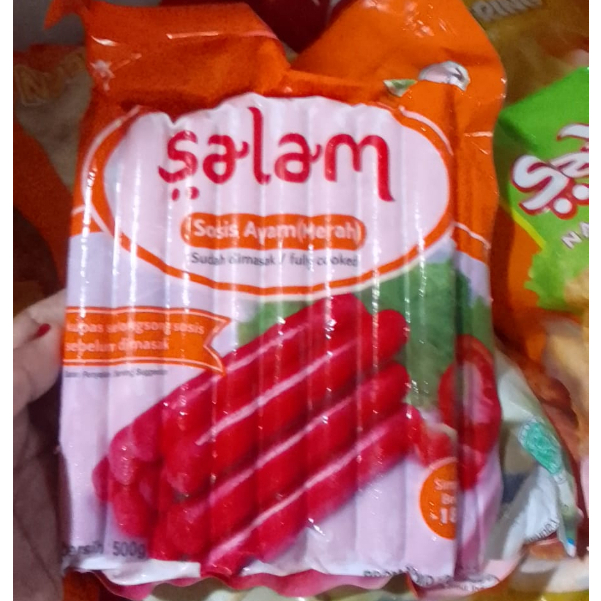 Jual Salam Sosis Ayam Merah 500 Gr isi 15 pcs | Frozen Food Murah ...