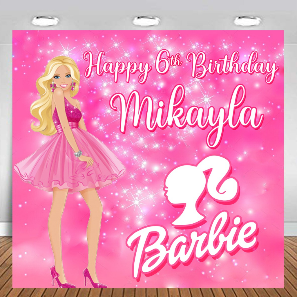 Jual Barbie Princess Backdrop Flexi Banner Birthday / Hiasan Dinding ...