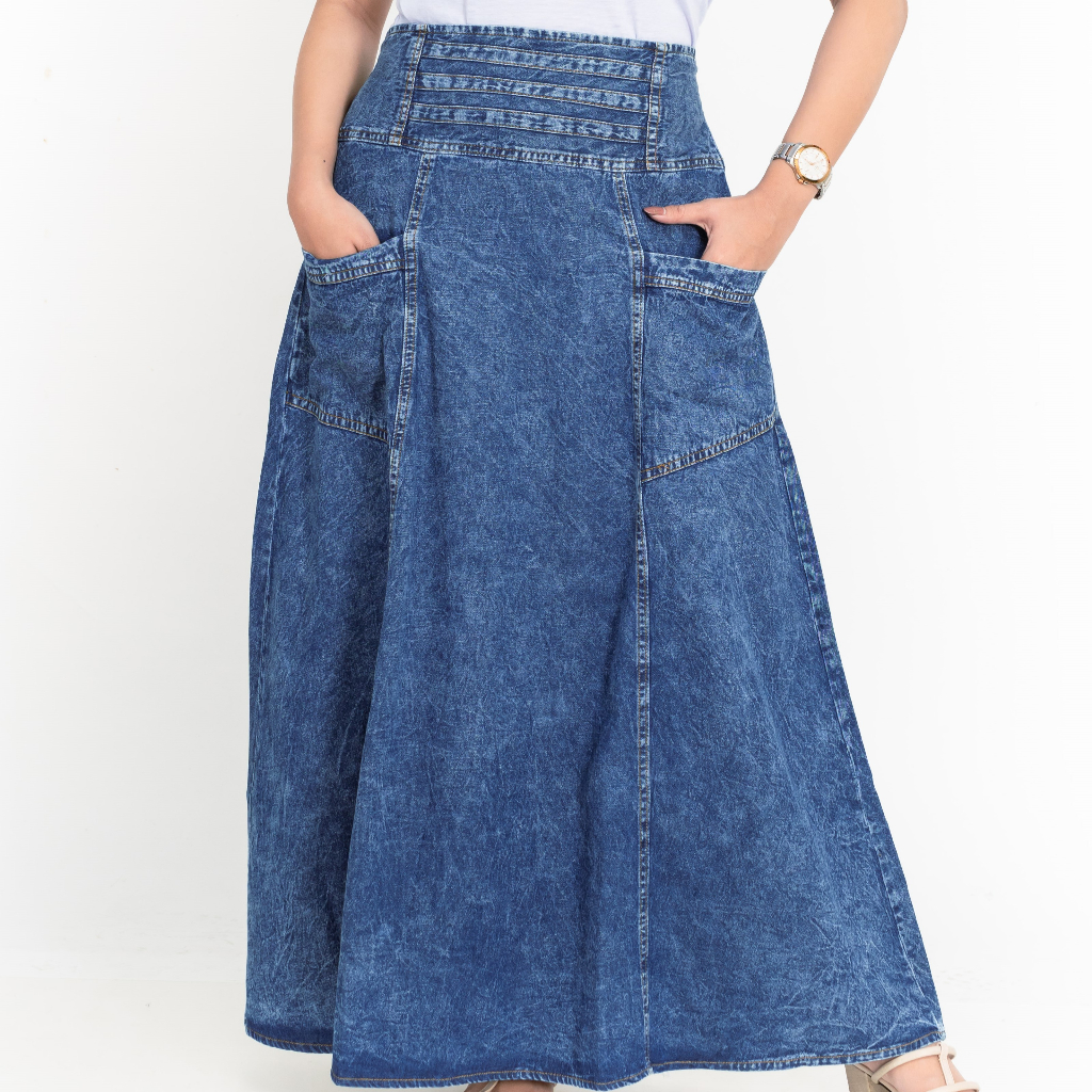 Jual Molding - Rok Payung Jeans Premium Biru Snow Original Molding ...