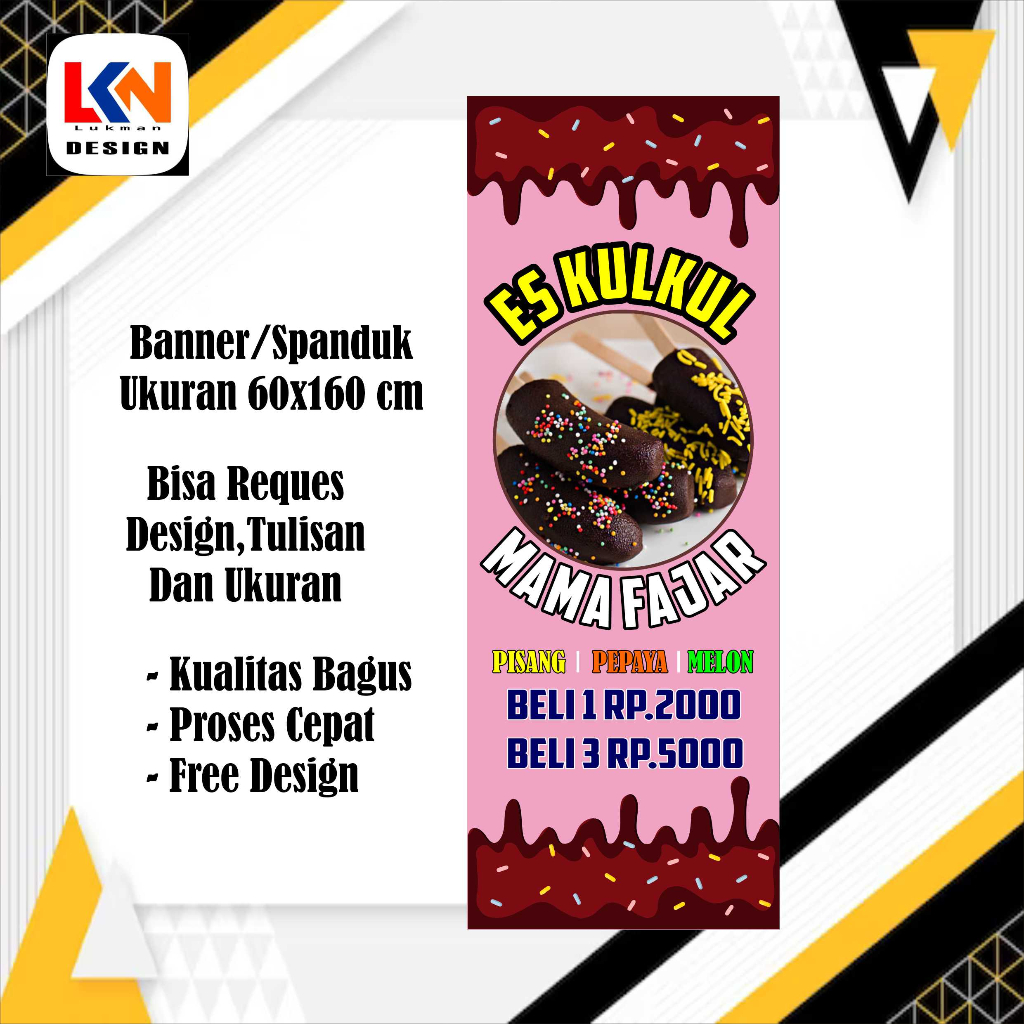 Jual spanduk banner Es Kul-kul uk,60x160cm | Shopee Indonesia