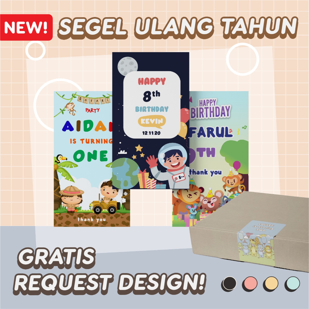 Jual Stiker Segel Box Hampers Ulang Tahun Anak Custom Label Box ...