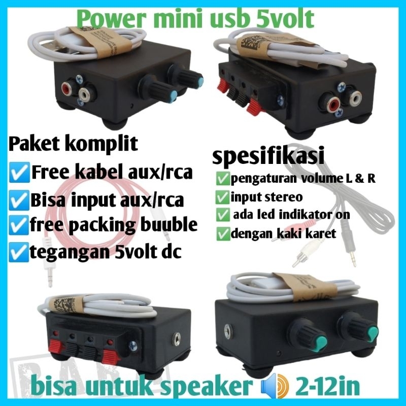 Jual (PROMO)POWER AMPLI MINI 5 VOLT (STEREO 2 CHANEL) | Shopee Indonesia