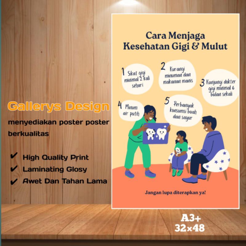 Jual POSTER cara menjaga kesehatan gigi dan mulu || GALLERYS DESIGN ...