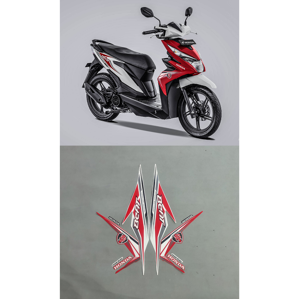 Jual STIKER BODY MOTOR BEAT FI NEW 2019 MERAH PUTIH SATU SET FULL BODY ...