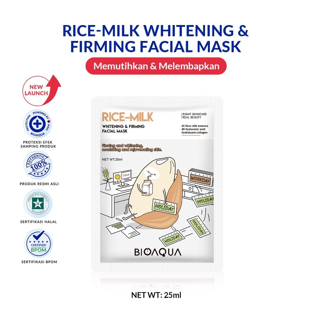 Jual BIOAQUA Sheet Mask / Cereal Sheet Mask & Biji Buah Face Mask ...