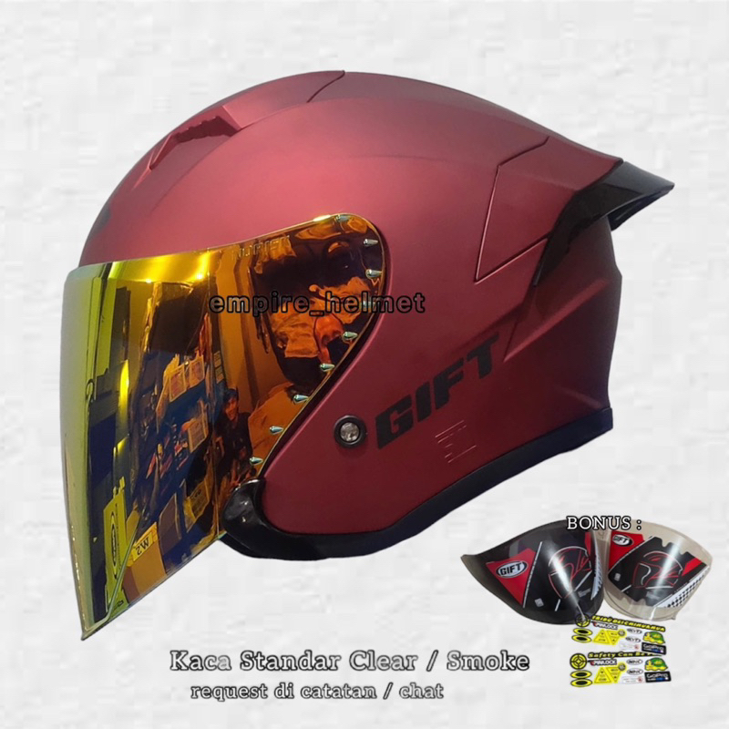 Jual Helm GIFT MAROON RED DOFF Paket ganteng SNI ORIGINAL PRODUCT ...