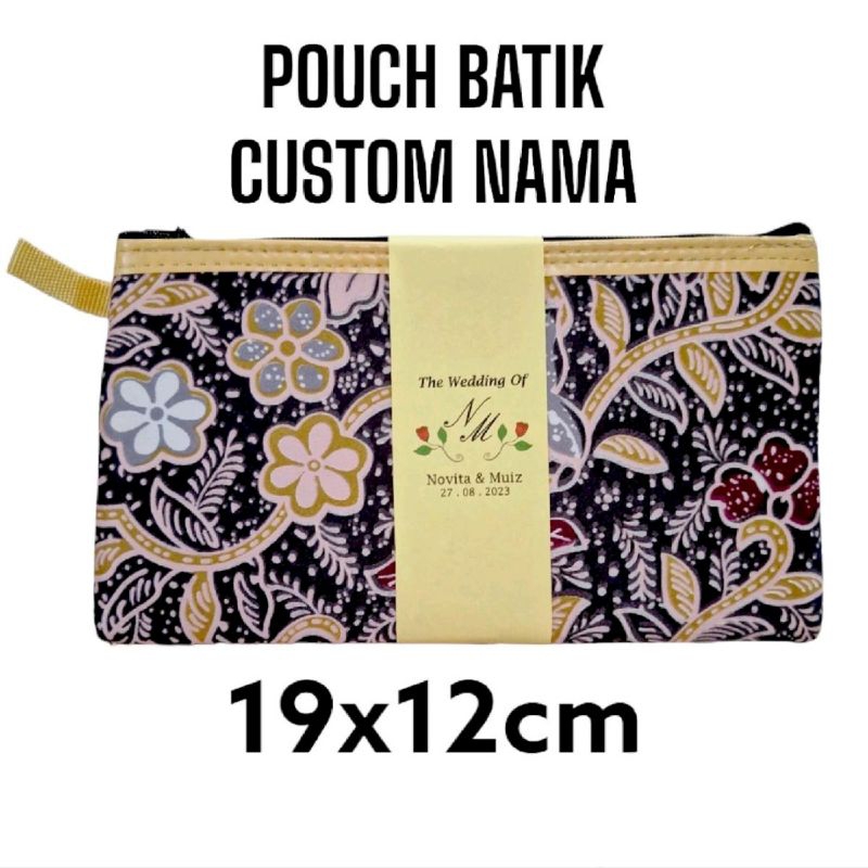 Jual [CUSTOM NAMA] 50PCS Souvenir Pouch Dompet Batik 19cm Hadiah Pesta ...