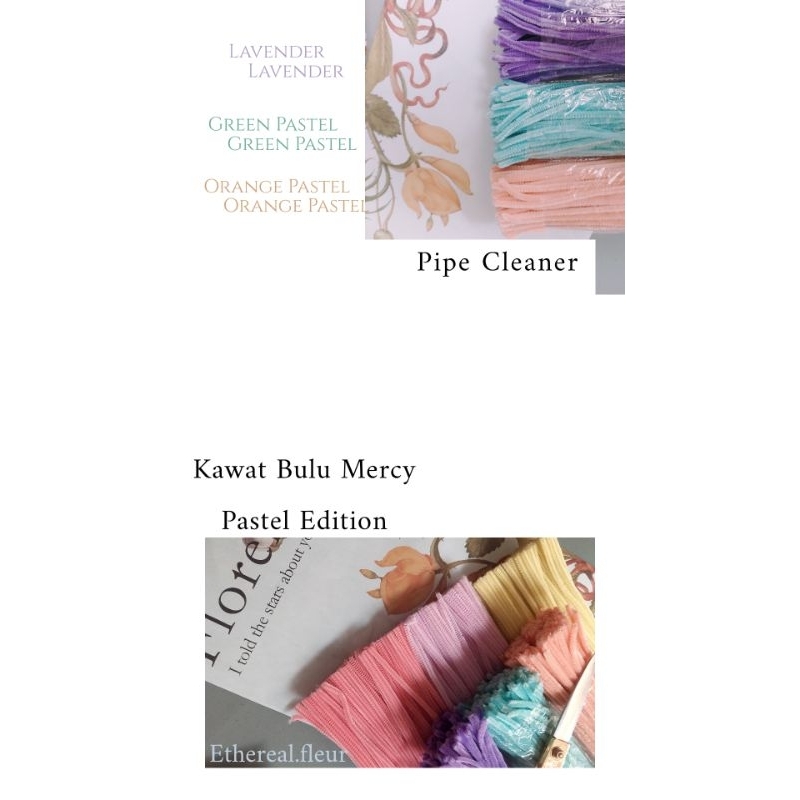 Jual Kawat Bulu Mercy Warna Pastel Pipe Cleaner Warna Soft Muda Mixed ...