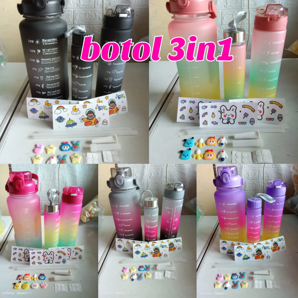 Jual BOTOL MINUM VIRAL BOTOL BERANAK 3IN1 BOTOL DOFF FREE SEDOTAN ...